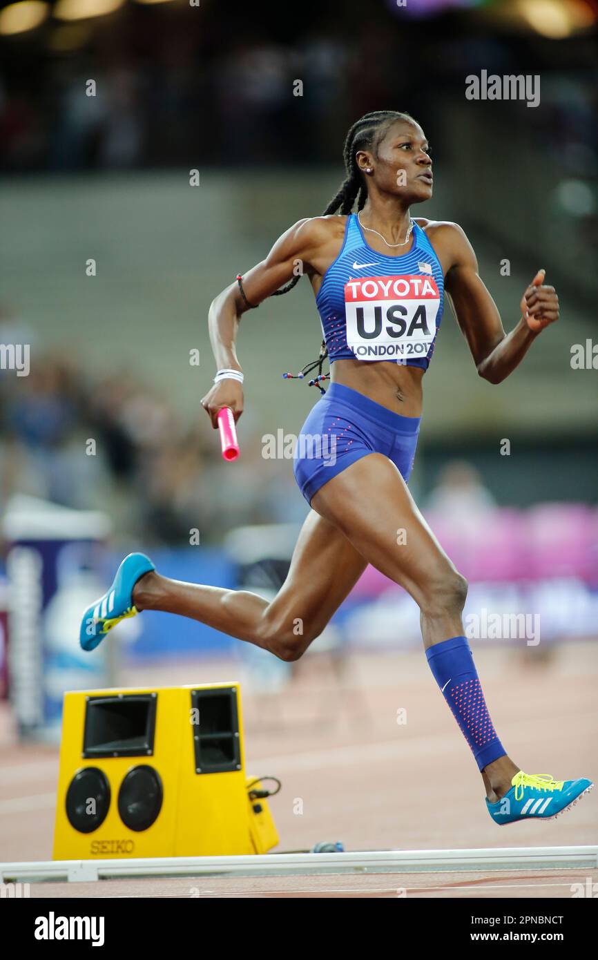 Shakima Wimbley participating in the London 2017 World Athletics ...