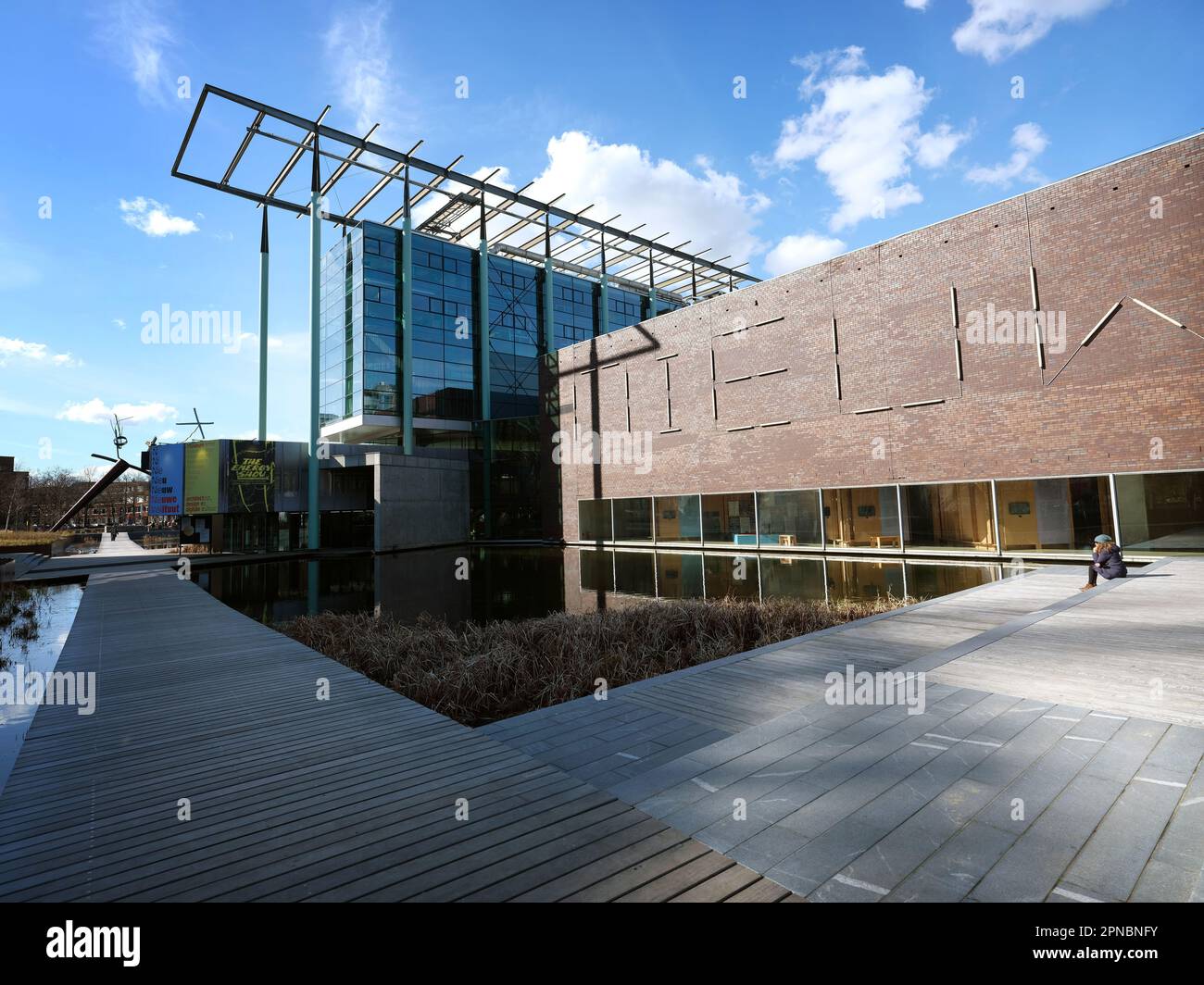 netherlands architecture institute under blue sky in dutch city of ...