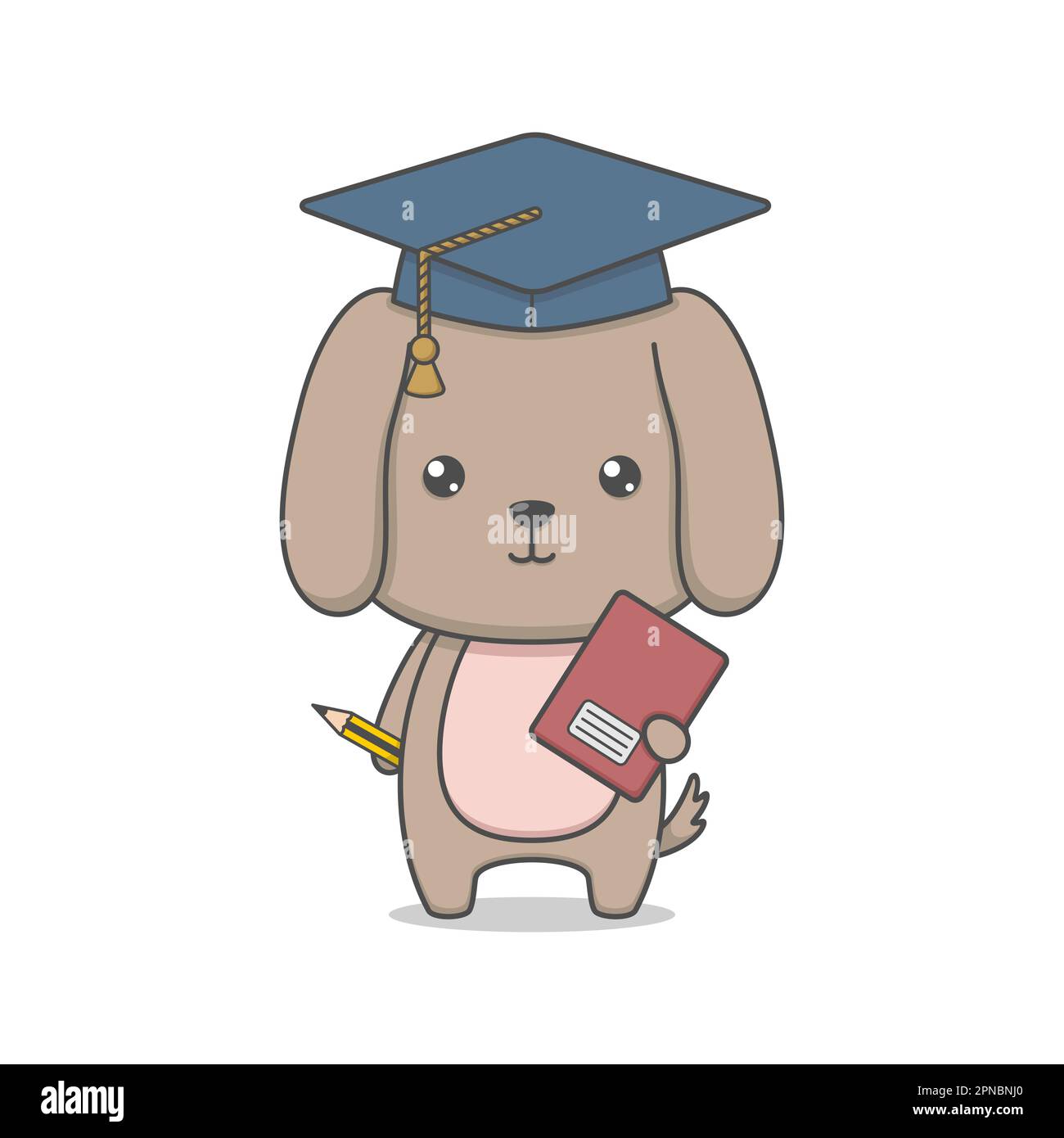 Cute Puppy Dog Graduation Day Stock Vector Image & Art - Alamy