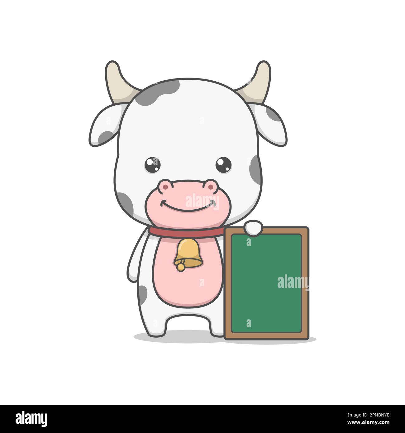 Cute Cow Character With Board Stock Vector Image & Art - Alamy