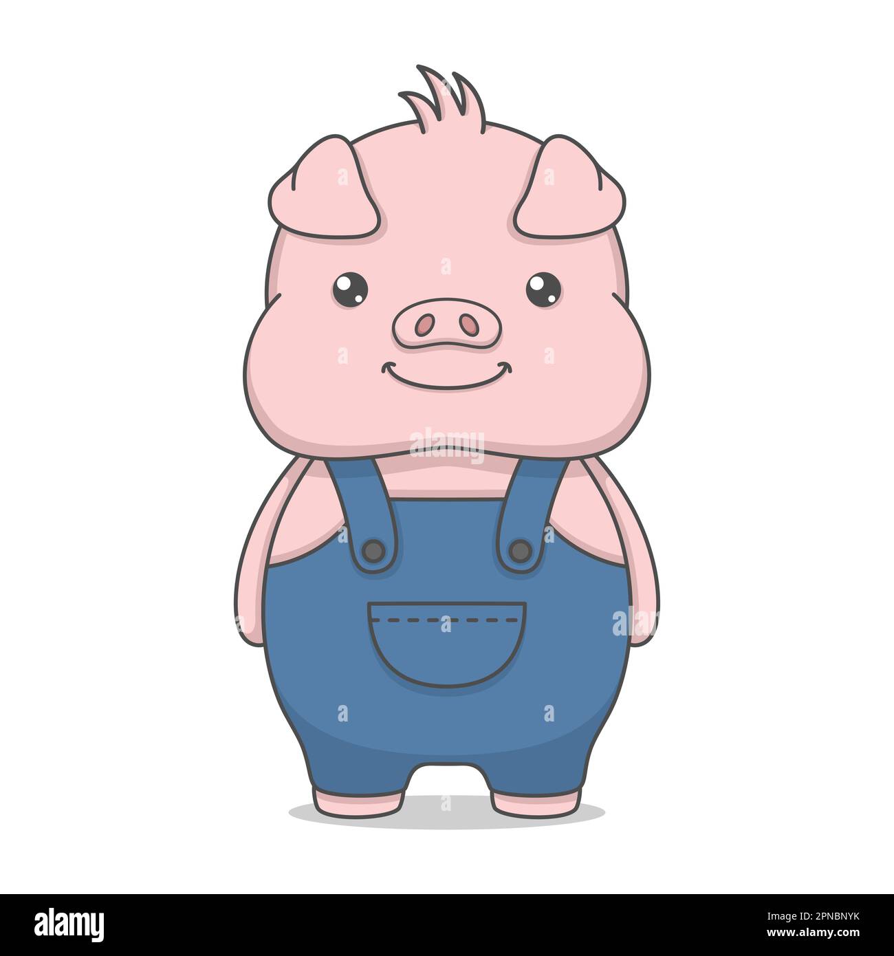 Cute Pig Character Wearing Overalls Stock Vector Image & Art - Alamy