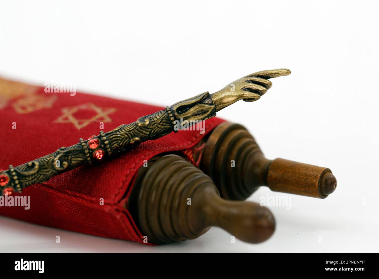 Traditional Torah scroll book and yad. Jewish symbols Stock Photo - Alamy