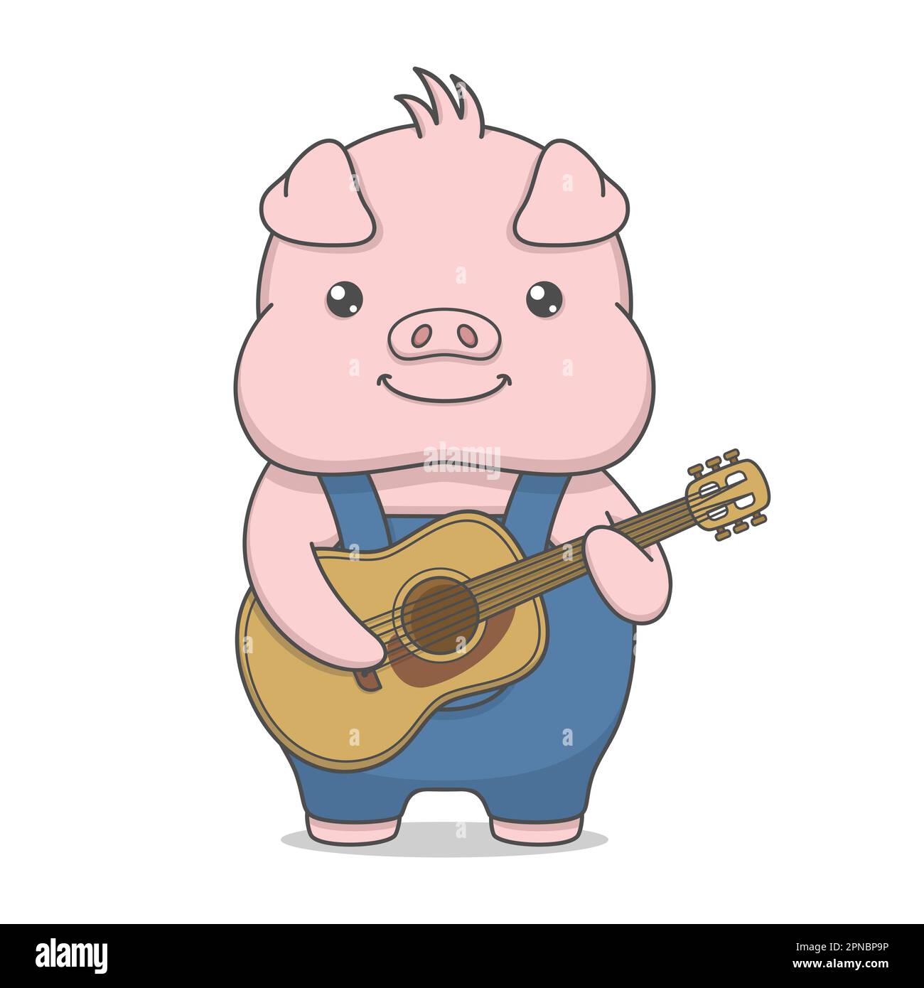 Cute Pig Character Playing Guitar Stock Vector Image & Art - Alamy