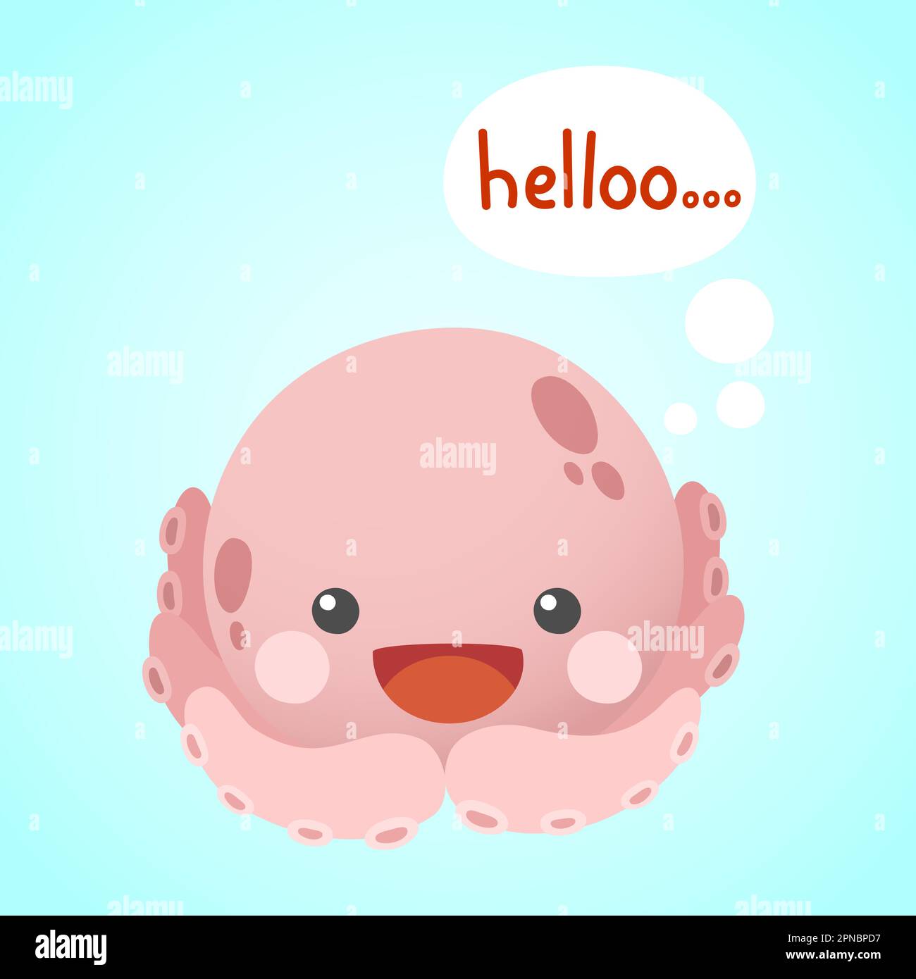 Cute Cartoon Chubby Octopus Character Stock Vector Image And Art Alamy