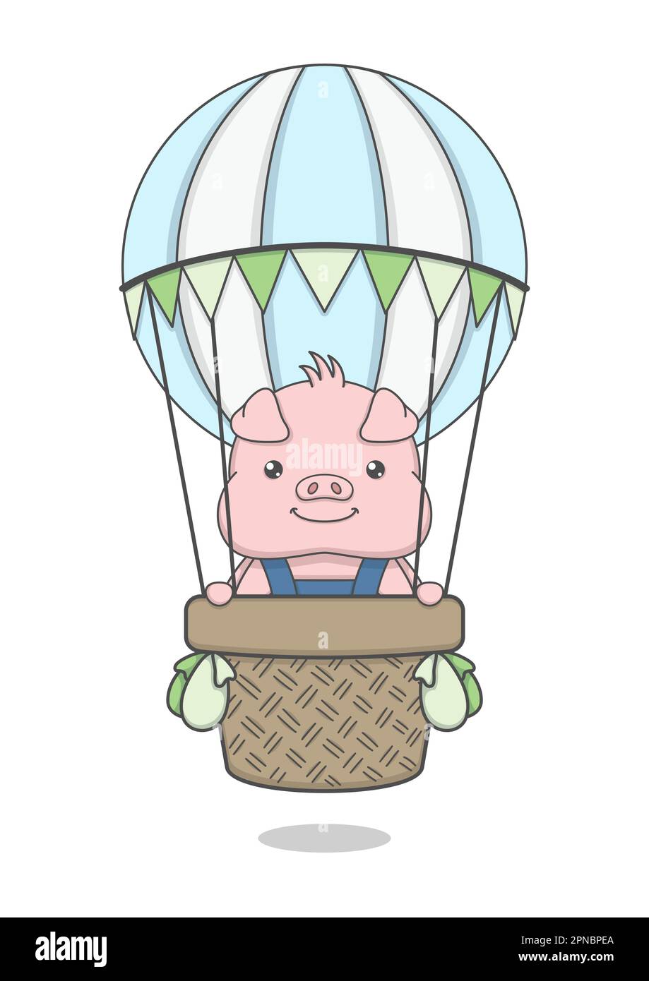 Cute pig illustration balloon Stock Vector Images - Alamy