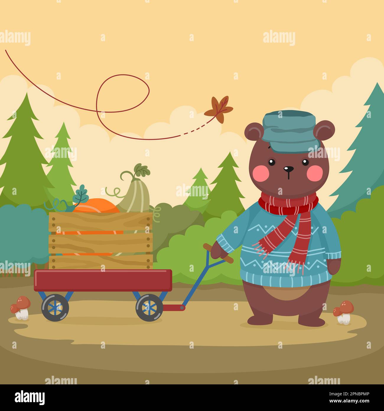 Bear forest trees cartoon Stock Vector Images - Alamy