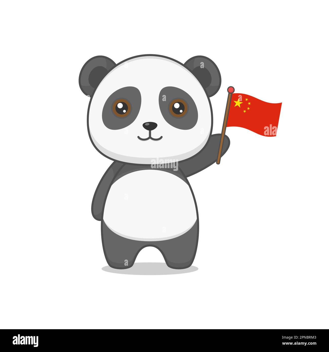 Cute Panda Holding Chinese Flag Stock Vector Image & Art - Alamy