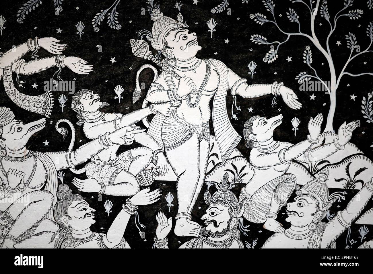 Asian Civlisations Museum. Ramayana scene, Hanuman brings sanjeevani, a ...