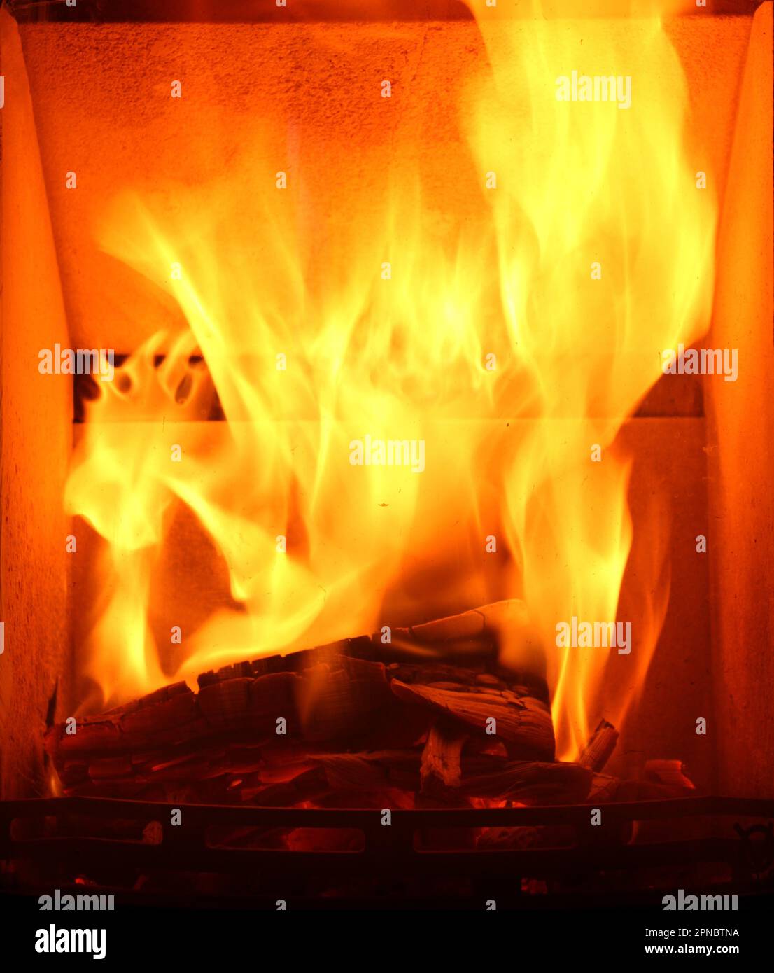 Warm fire at the fireplace Stock Photo - Alamy