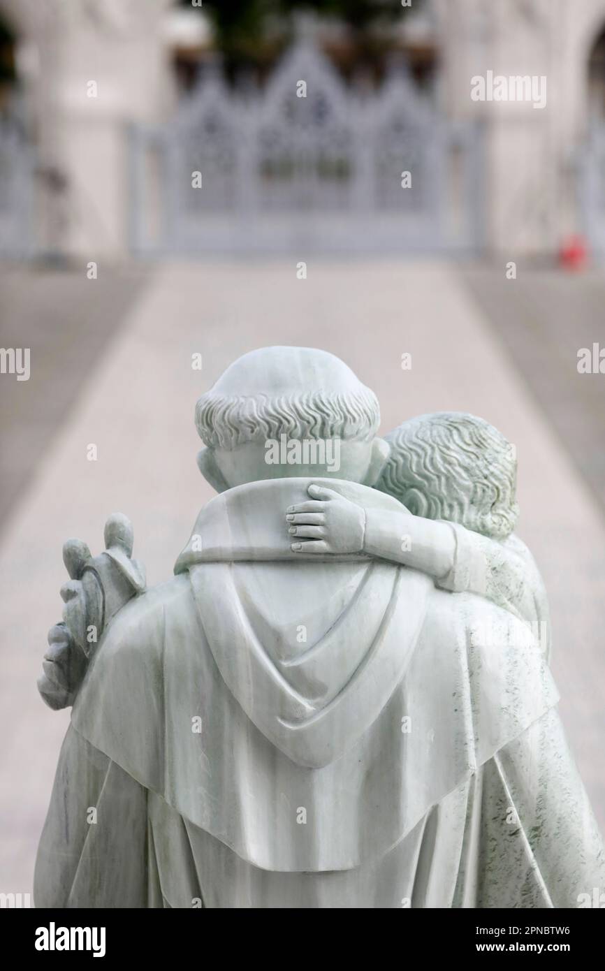 Song Vinh Church. Marble statue of Saint Anthony of Padua with infant ...