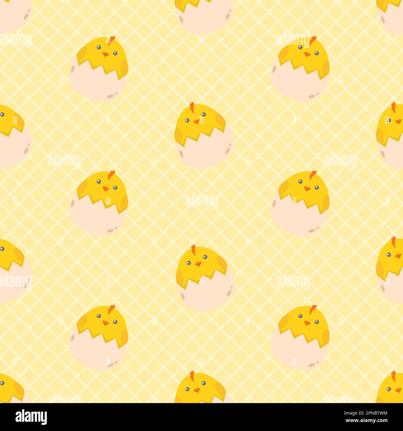 cute cartoon chicken chick seamless pattern Stock Vector Image & Art ...