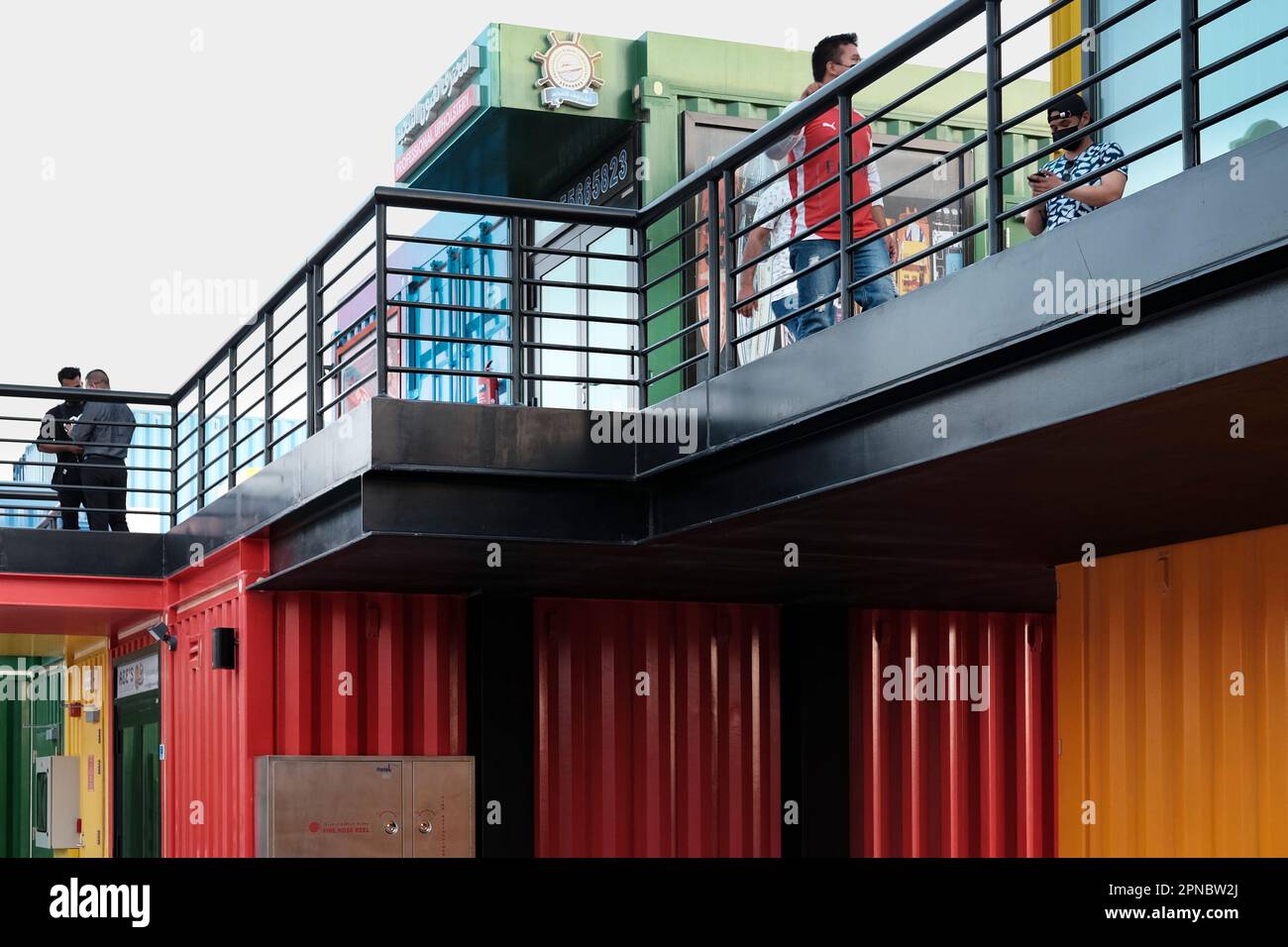 The Box Park, A shopping area made out of discarded and renovated ...