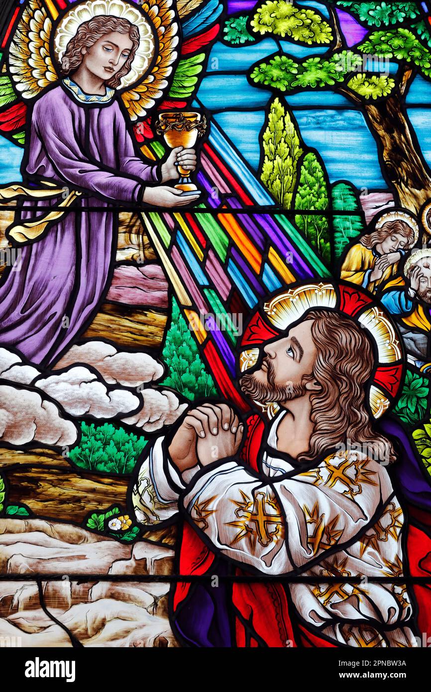Song Vinh Church Stained Glass Jesus Praying In The Garden Of