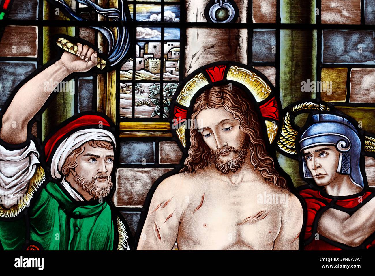 Song Vinh Church. Stained glass. The Flagellation of Jesus, sometimes ...