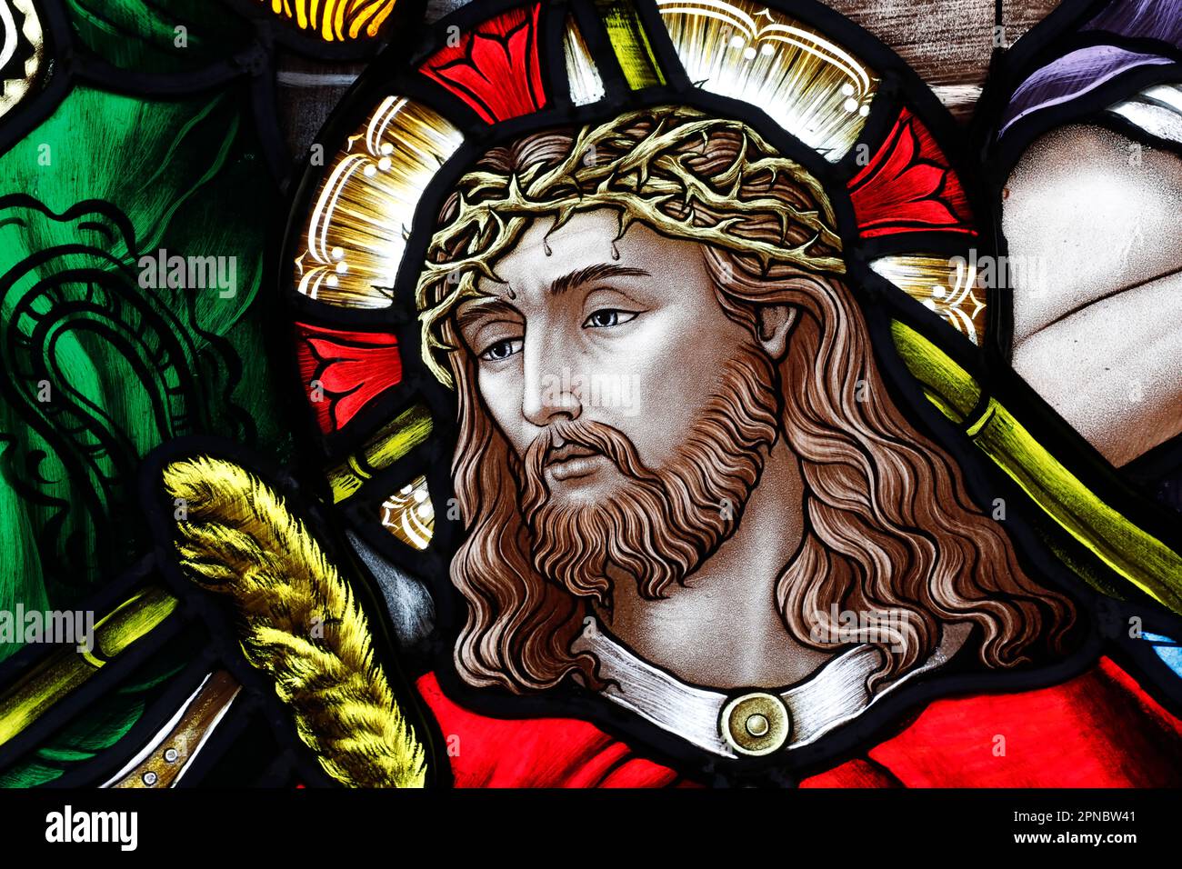 Song Vinh Church. Stained glass. Passion of Christ. Crown of Thorns ...
