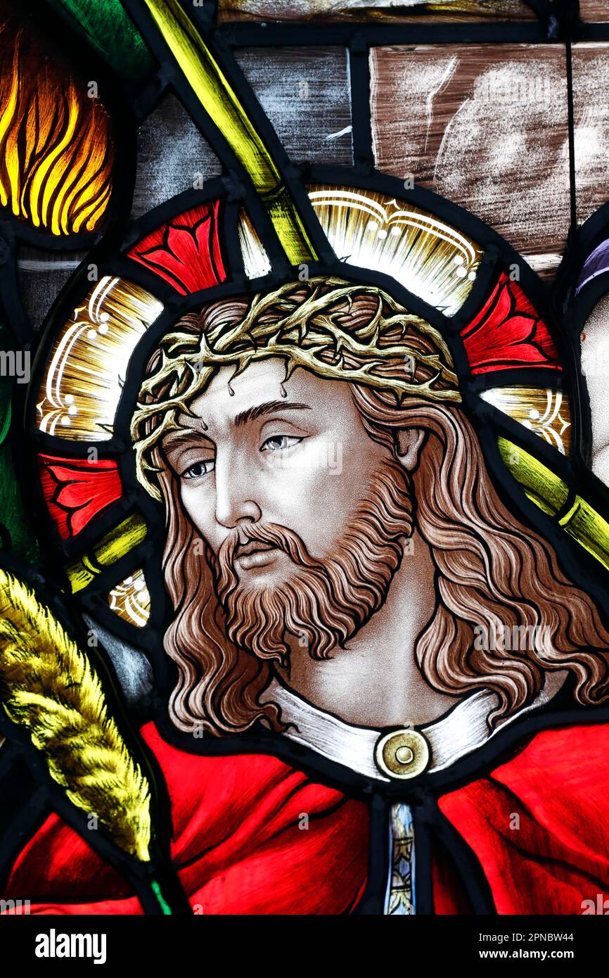 Song Vinh Church. Stained glass. Passion of Christ. Crown of Thorns ...