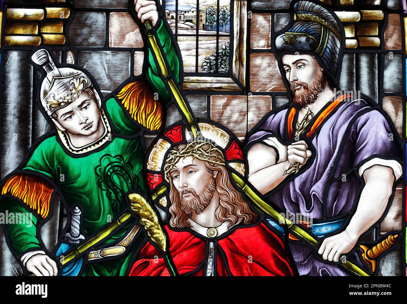 Song Vinh Church. Stained glass. Passion of Christ. Crown of Thorns ...