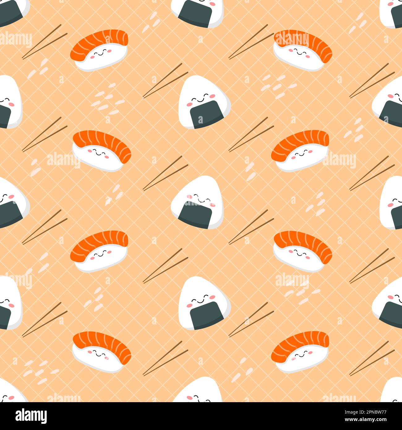 Sushi seamless pattern Stock Vector Images - Alamy