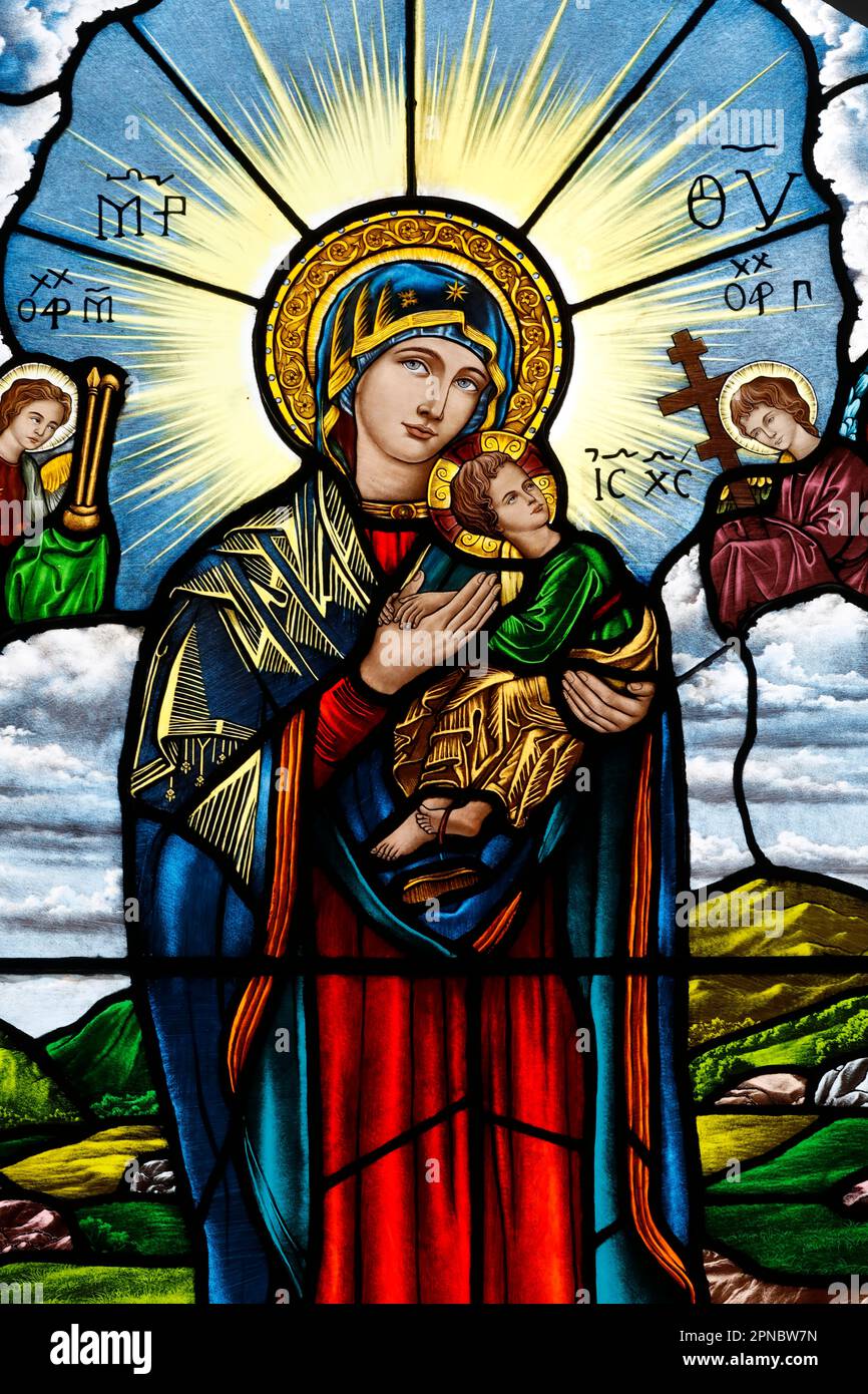Song Vinh Church. Stained glass. Our Lady of Perpetual Help. Virgin and ...