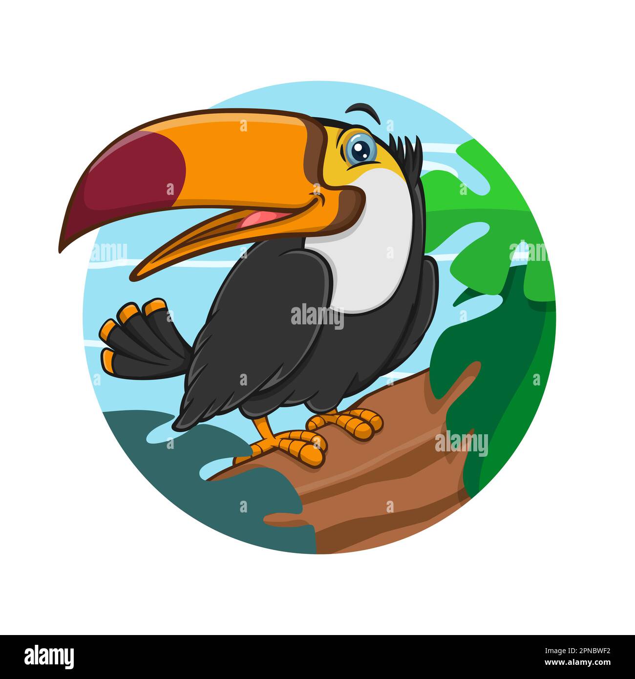 Cartoon Toucan Bird With Background Stock Vector Image & Art - Alamy