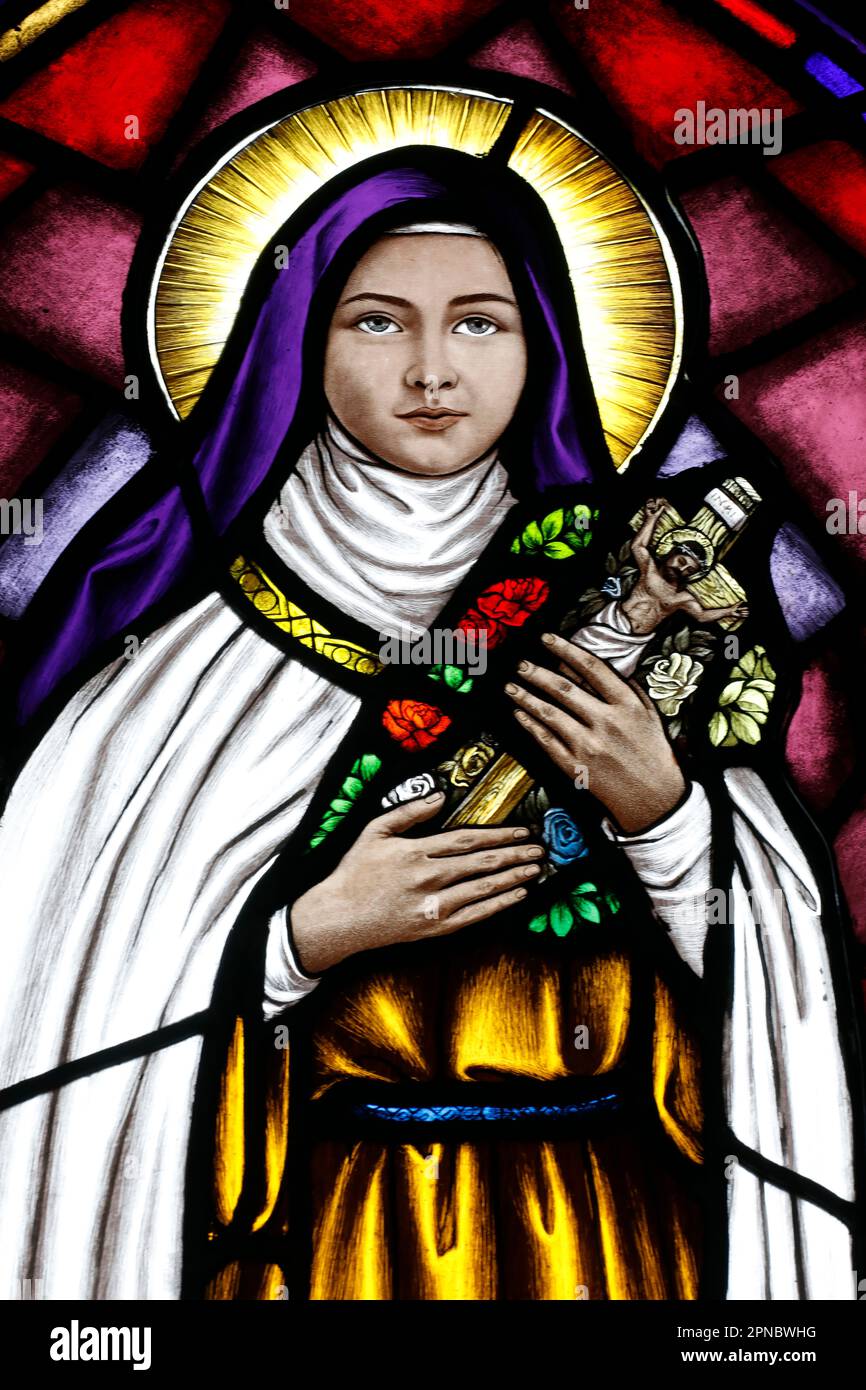 Song Vinh Church. Stained glass. Saint Therese of the Child Jesus and ...