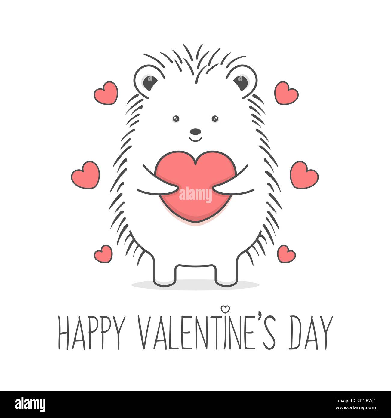 Cute Hedgehog Holding Heart Valentines Day Stock Vector Image & Art - Alamy