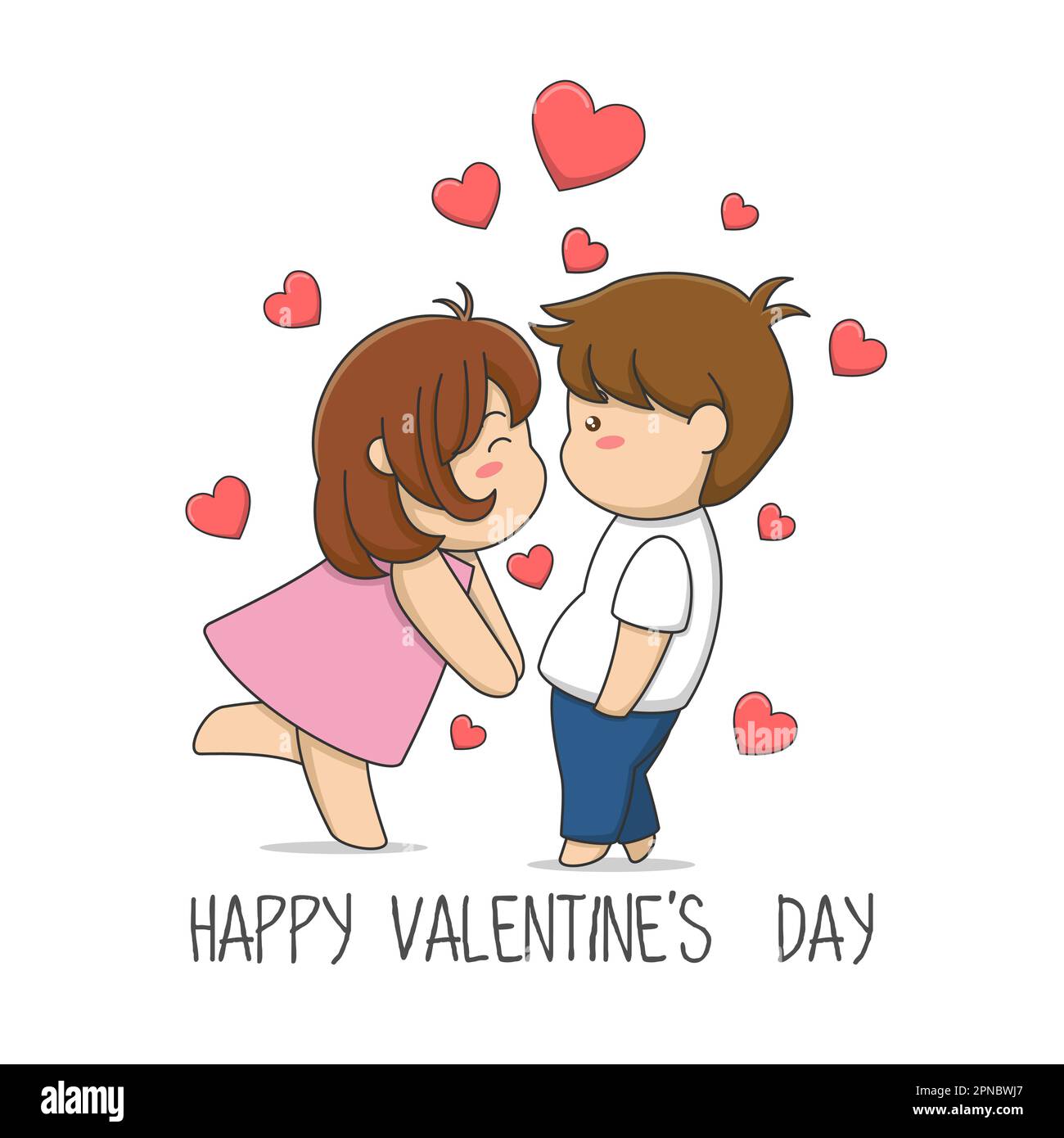 Beautiful happy couple kissing Stock Vector Images - Alamy