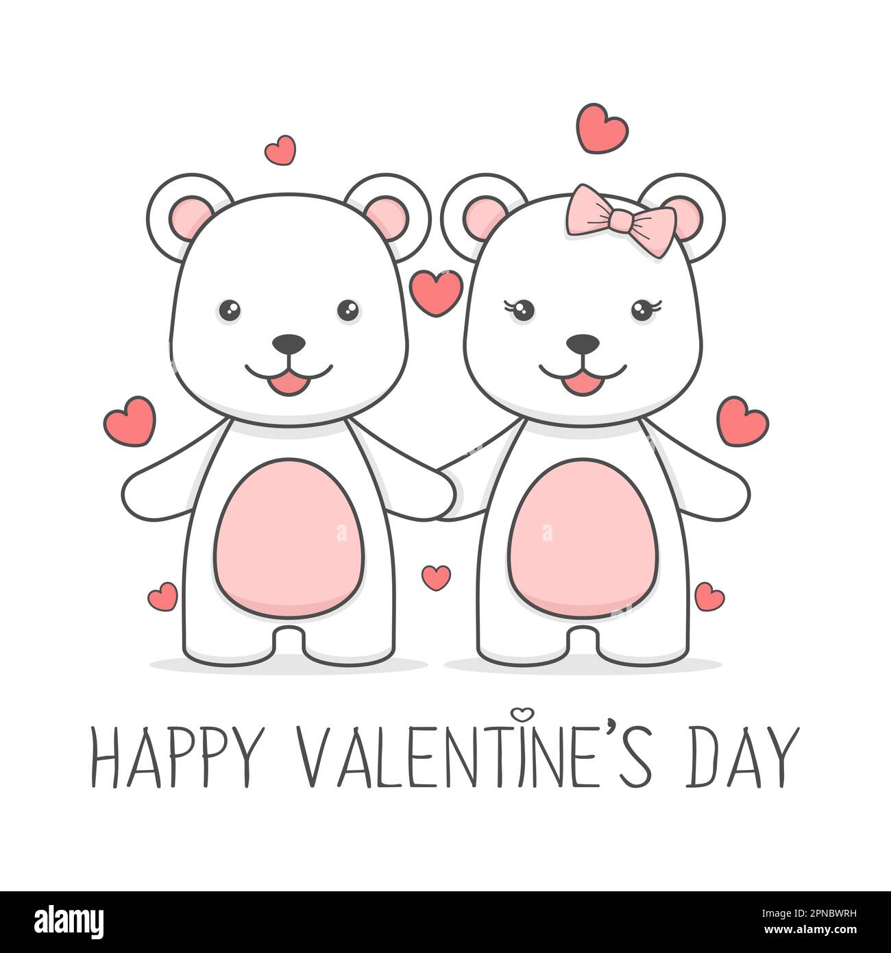 Cute Polar Bear Couple Valentines Day Stock Vector Image & Art - Alamy