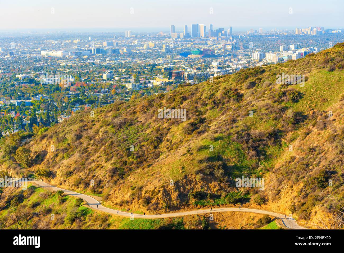 Runyon Canyon Trail in Santa Monica Mountains, California and Los ...