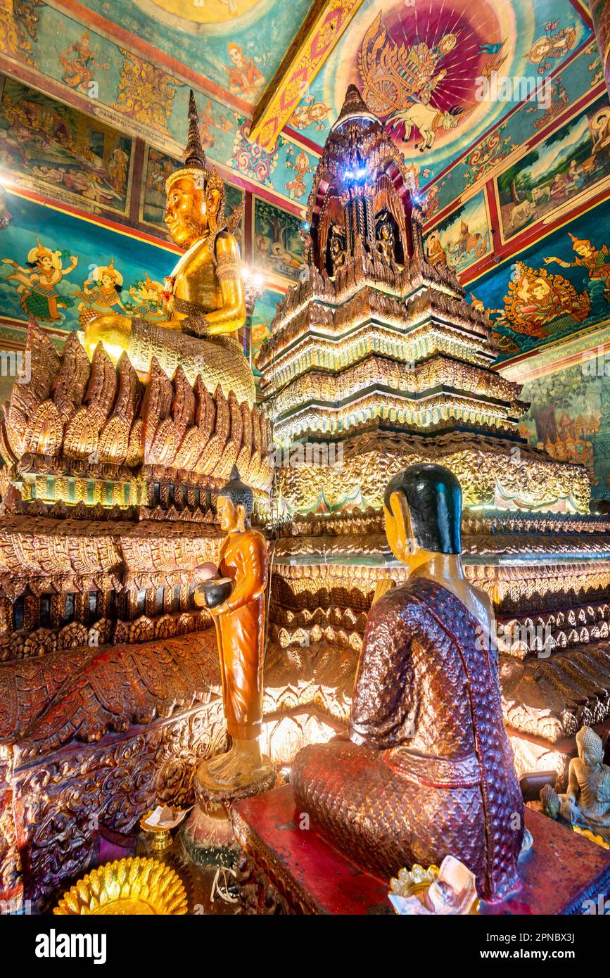 Important Khmer historical pagoda,surrounded by circular gardens,in the ...
