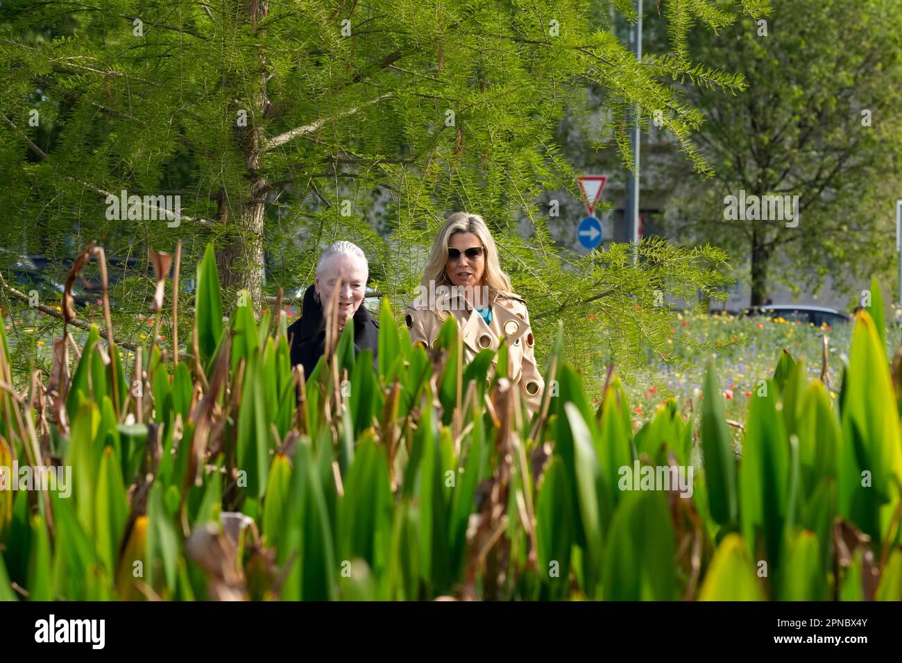 Queen Maxima of the Netherlands visits the 'Biblioteca degli alberi ...