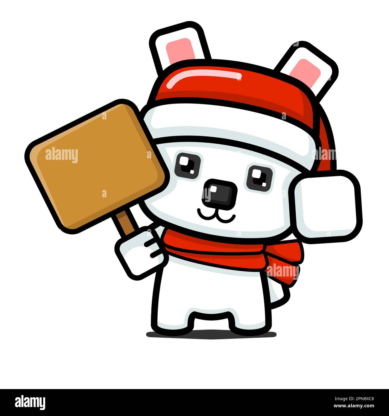 Cube Style Cute Polar Bear Holding Board Stock Vector Image & Art - Alamy