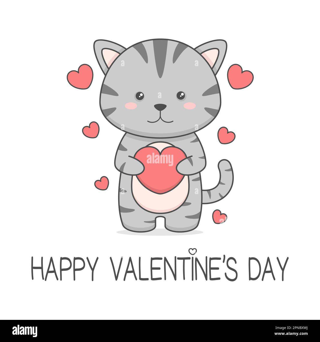 Cat valentines day beautiful Stock Vector Images - Alamy