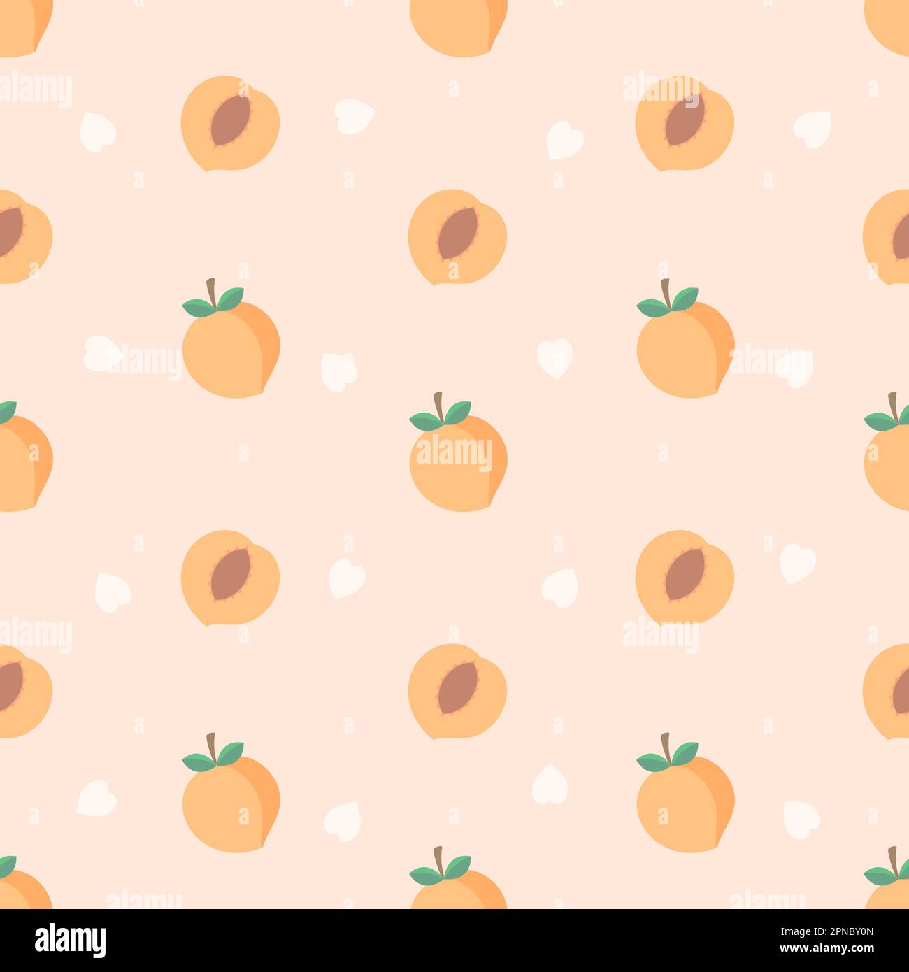 Seamless pattern peach leaves Stock Vector Images - Alamy