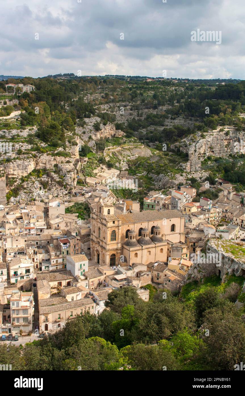 Scicli, panorama from the hill of San Matteo on Santa Maria la Nova ...