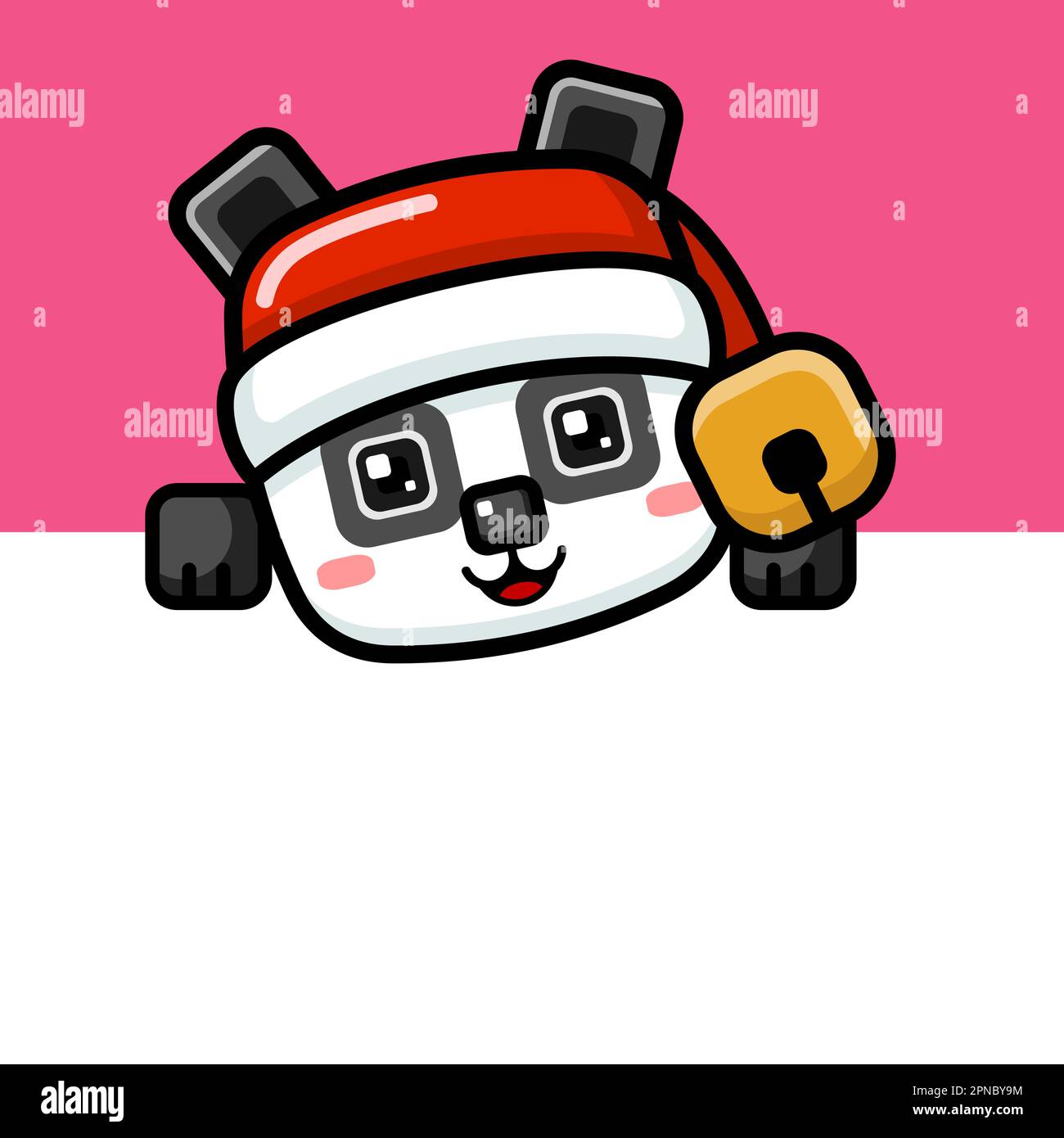 Cube Style Cute Christmas Panda Peeking Stock Vector Image & Art - Alamy