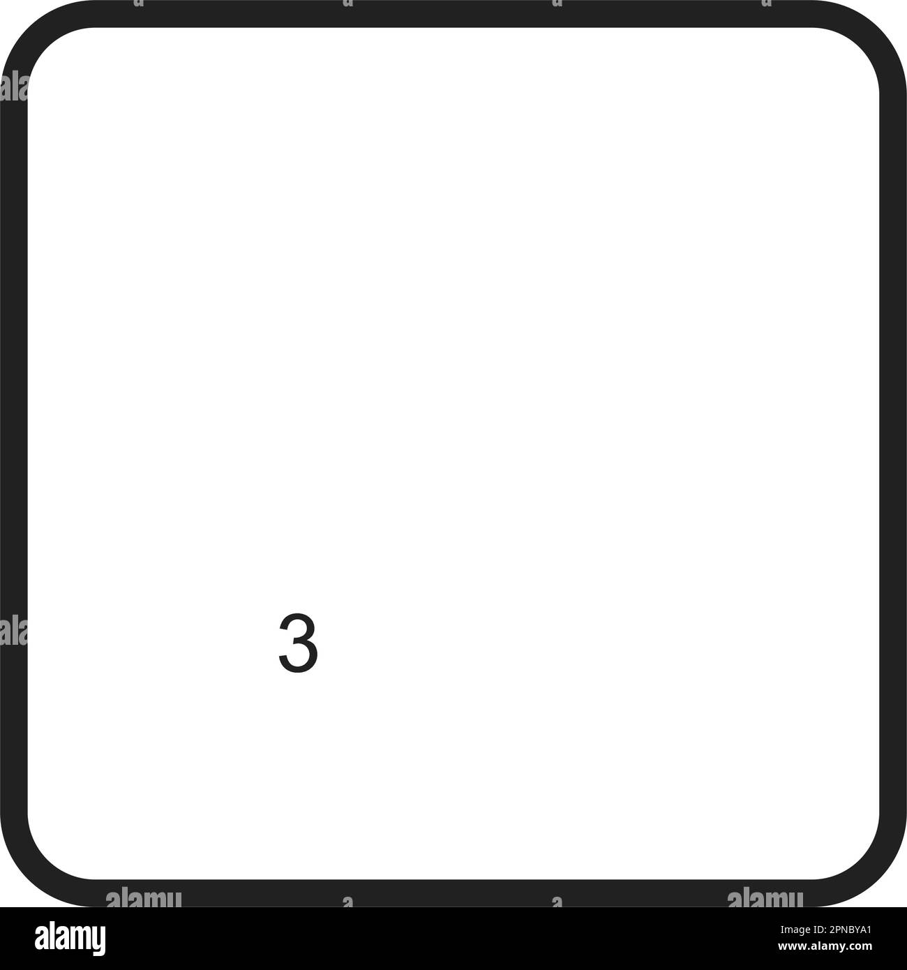 Keycap Digit Three icon vector image. Suitable for mobile apps, web ...