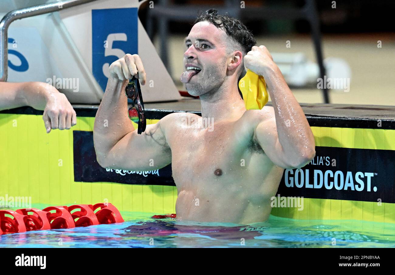 Benjamin Hance celebrates winning the 100 metre Backstroke Multi-Class ...