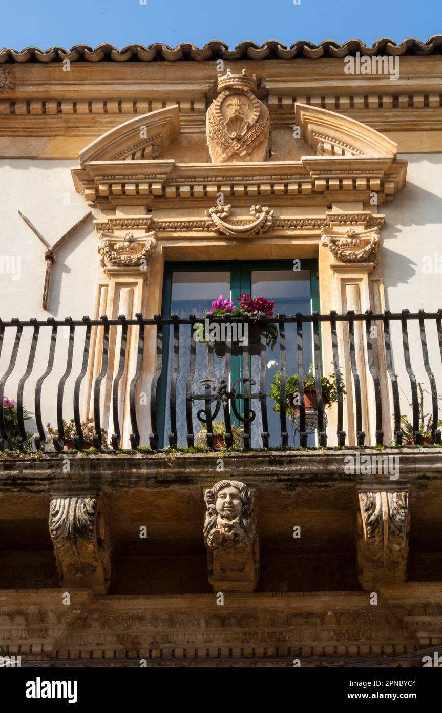 The village of Scicli, via Mormina Penna, Palazzo Porcelli Battaglia ...