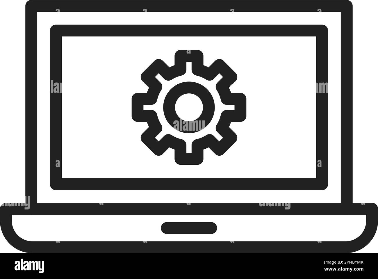 Laptop Settings icon vector image. Suitable for mobile apps, web apps and print media Stock ...