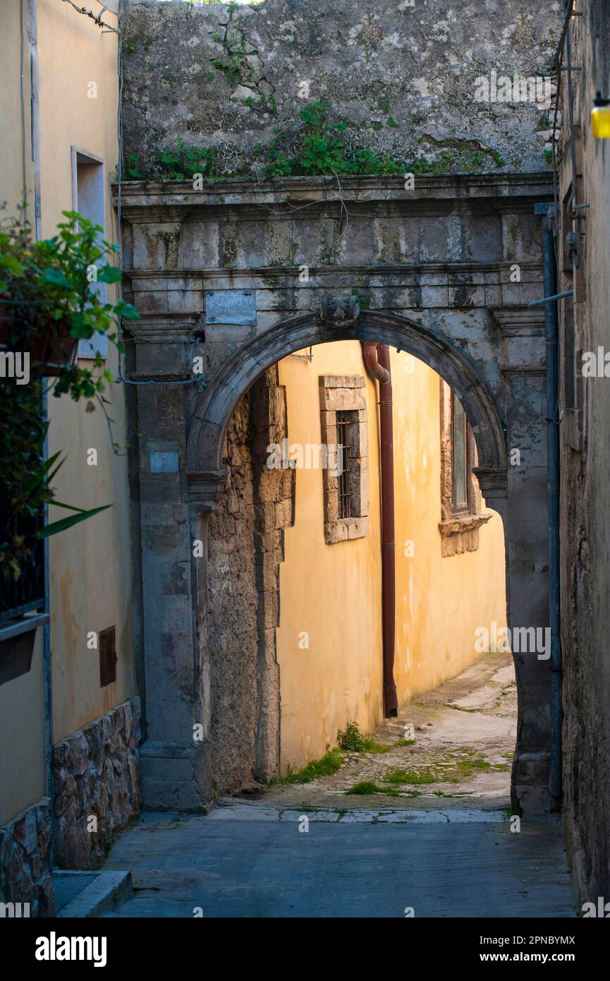 Glimpses of via Polara, city of Modica, Ragusa, Sicily, Italy, Europe ...
