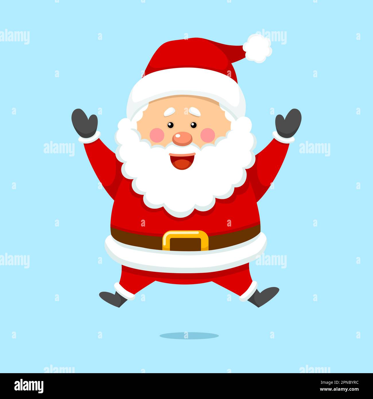 Cute Christmas Santa Claus Jumping Happily Stock Vector Image & Art - Alamy