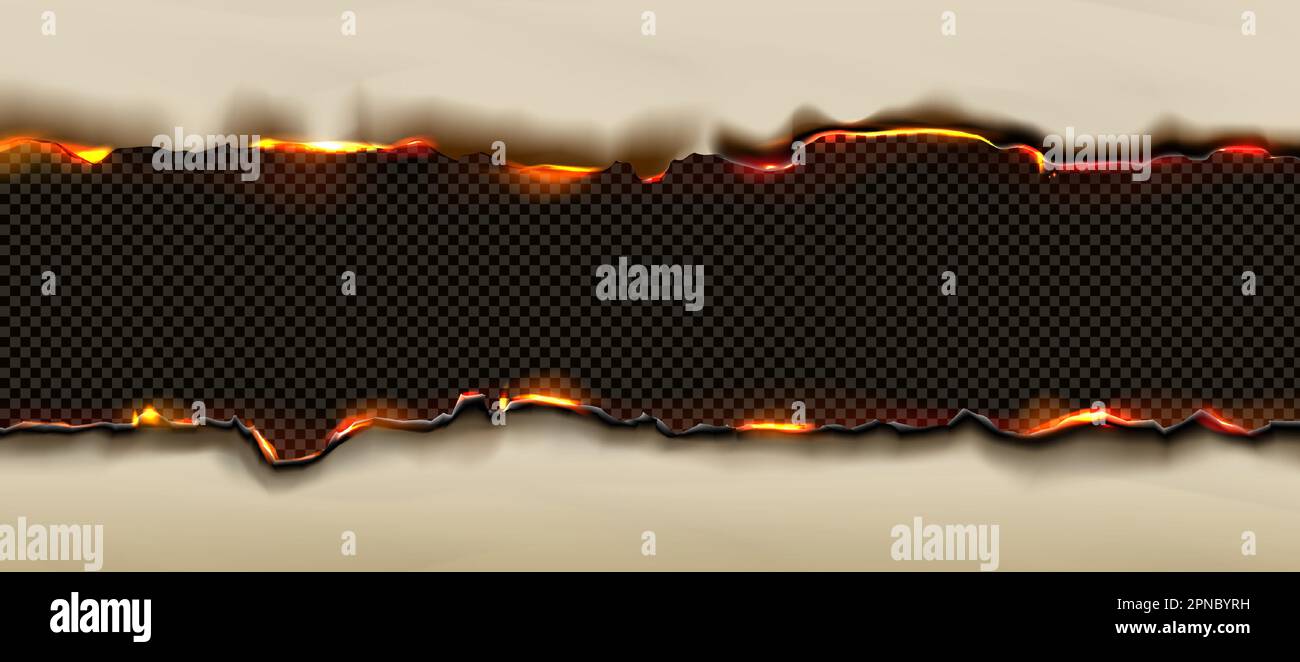 Burnt paper edges effect with fire and black ash. Borders with texture ...