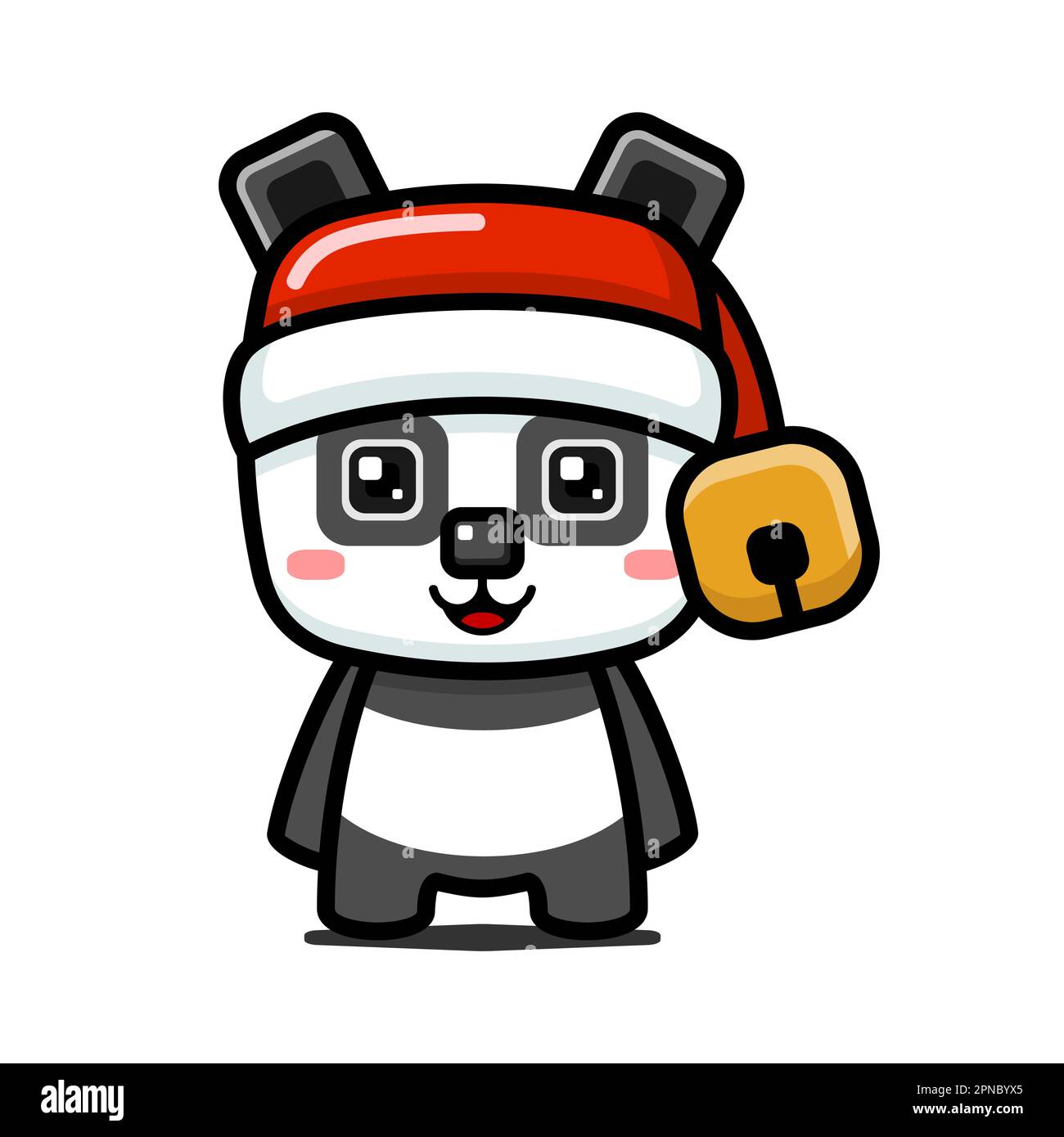 Cube Style Cute Panda Wearing Santa Claus Hat Stock Vector Image & Art ...