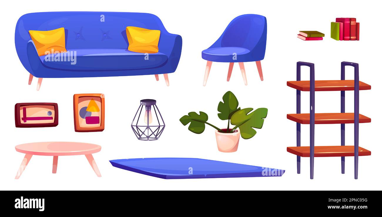 Living room interior with modern furniture in loft style. Cozy lounge ...