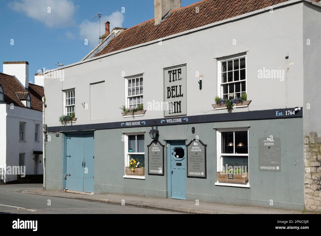 Around the Somerset village of Banwell, the Bell Inn, village pub Stock ...