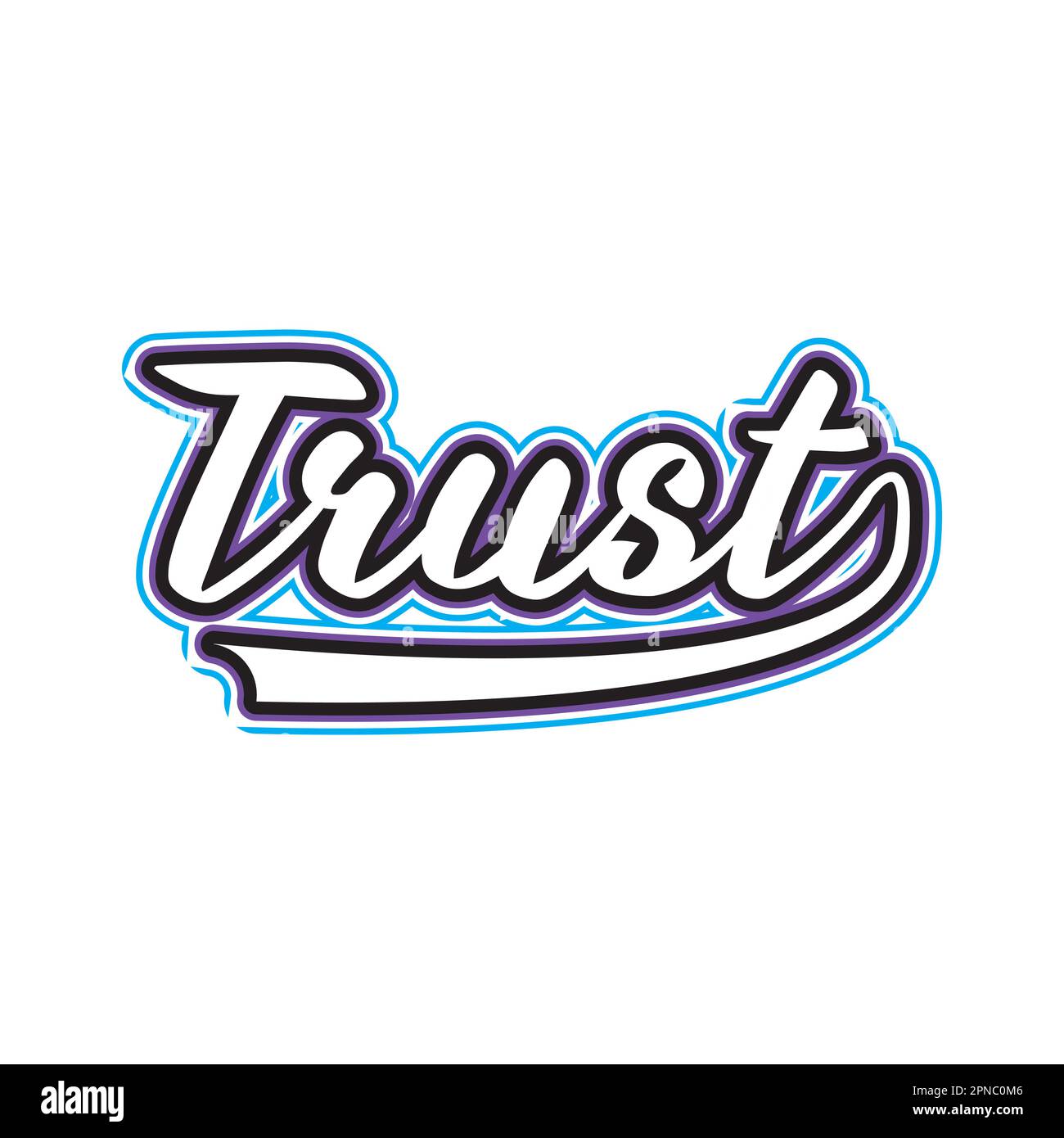 Trust motivational and inspirational lettering colorful style text ...