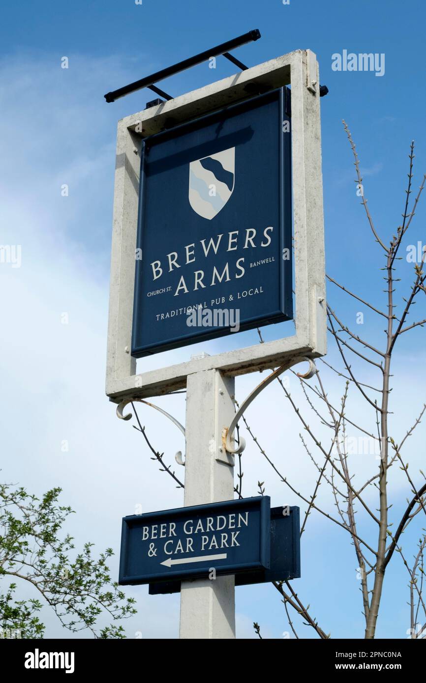 Around the Somerset village of Banwell, The Brewery Arms Stock Photo ...