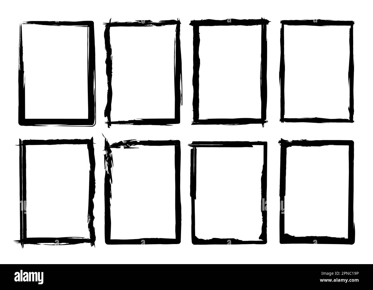 Isolated Rectangle Grunge Brush Border Frames Collection Set. Premium Vector Stock Vector Image ...