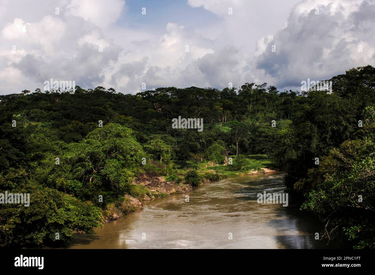 The Lempa river, as seen from the Carretera del Litoral. El Salvador ...